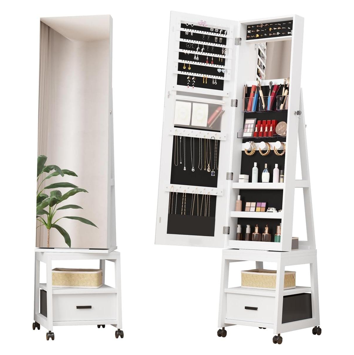 Click here for gaomon 360° Swivel Jewelry Armoire with Stora... prices