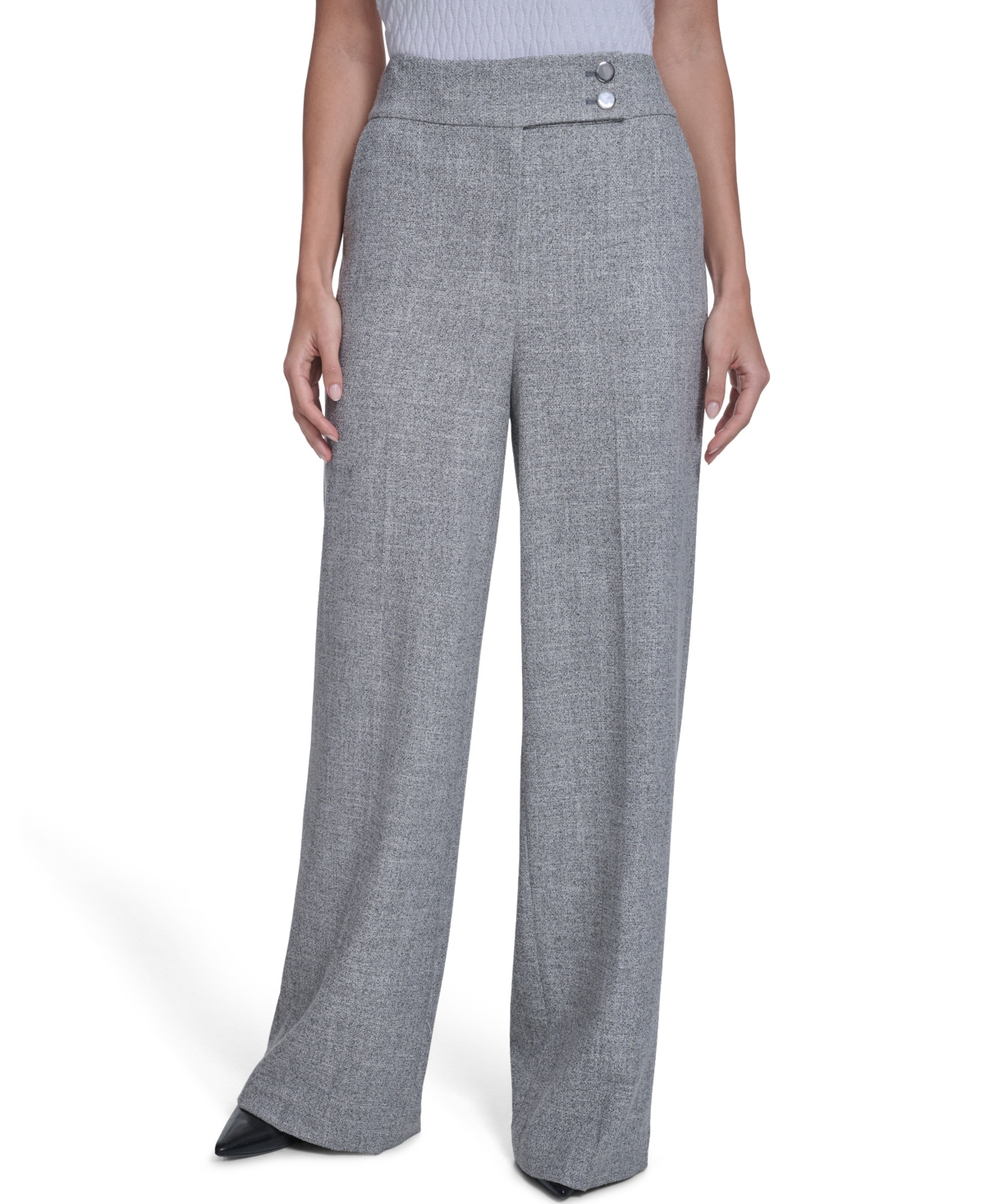 Click here for Calvin Klein Womens Novelty Wide-Leg Pants - Light... prices