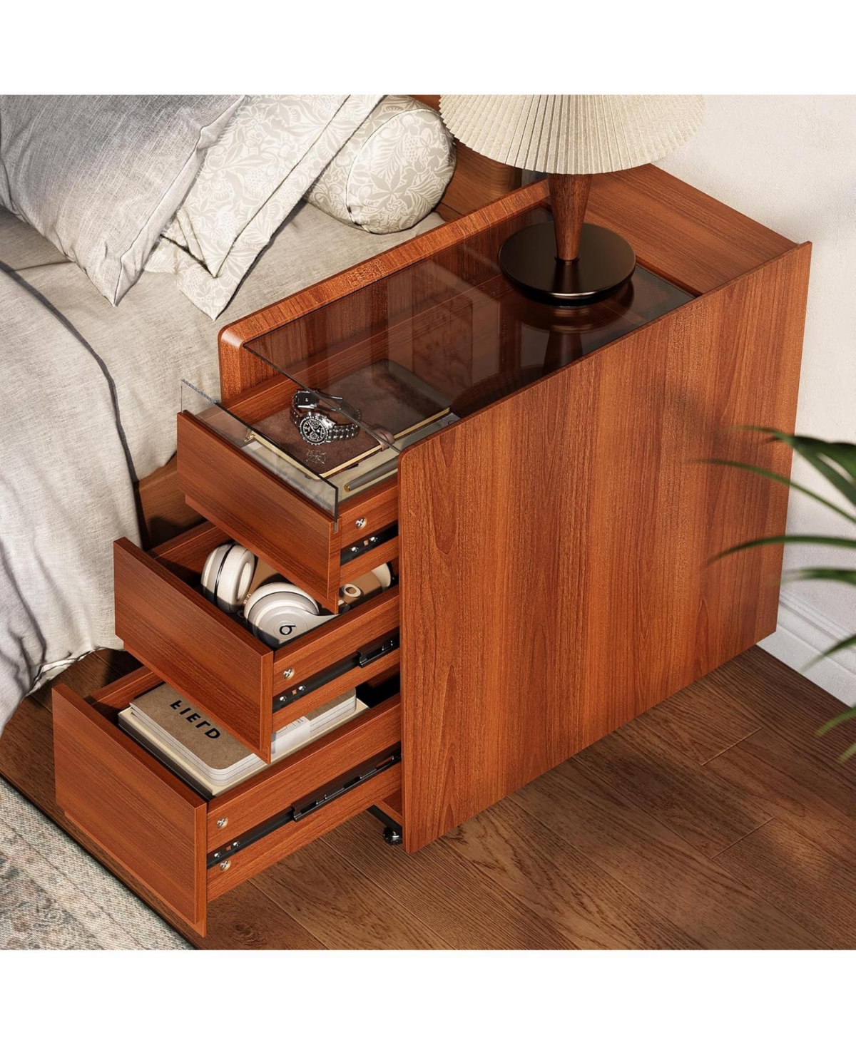 Click here for Tribesigns Modern Wooden Nightstand with 3 Drawers... prices