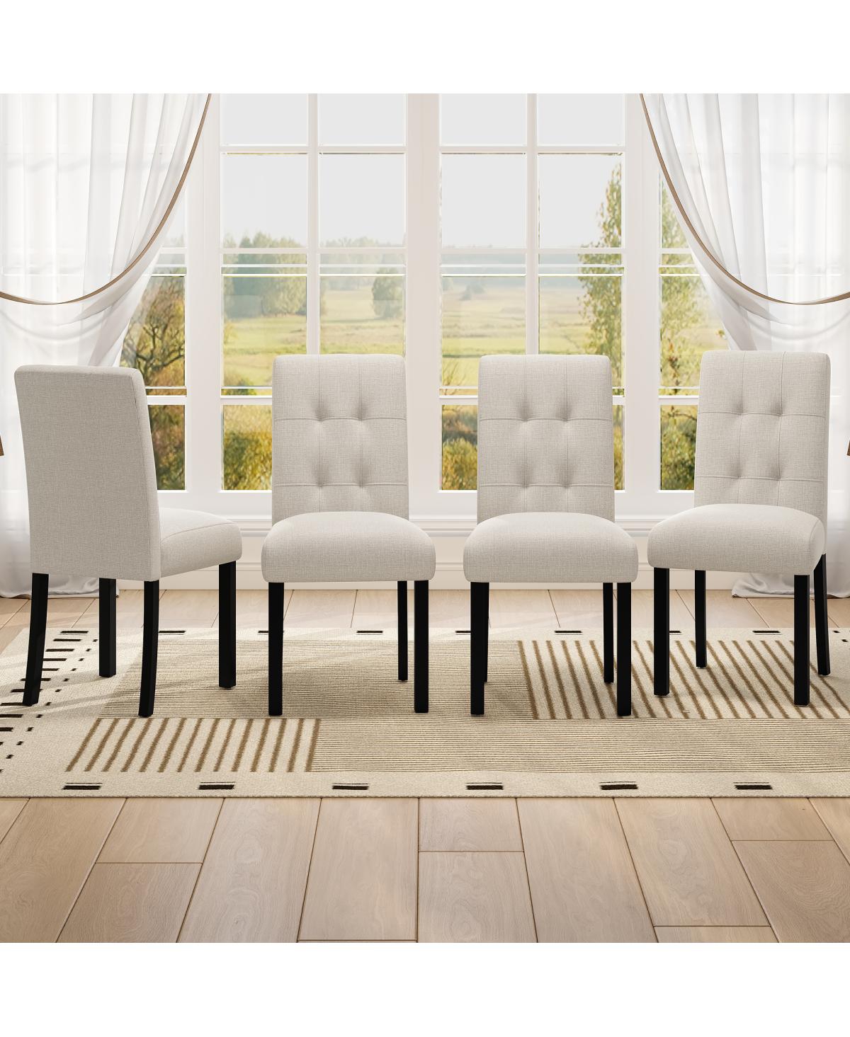 Click here for Streamdale 4 Piece Modern Tufted Dining Chair  Rus... prices