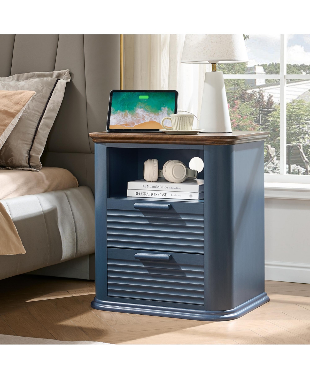 Click here for Rainsken 22" Fluted Nightstand with Charging... prices