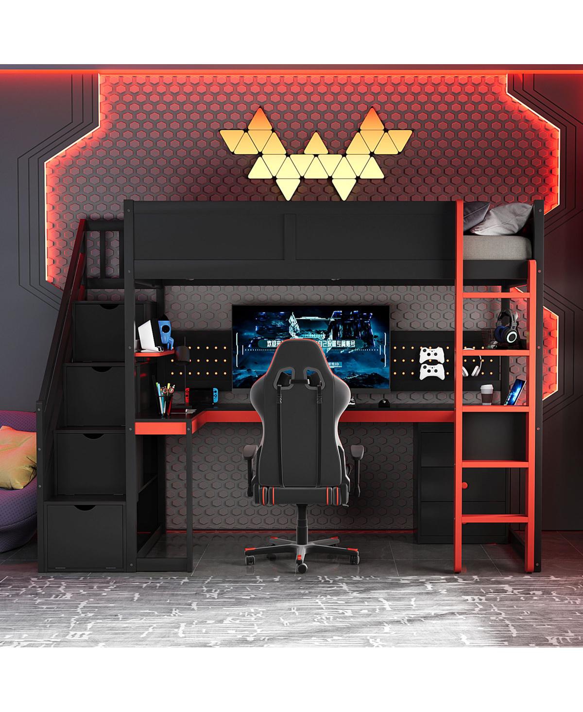 Click here for Streamdale Furniture Twin Gaming Loft Bed with Sto... prices