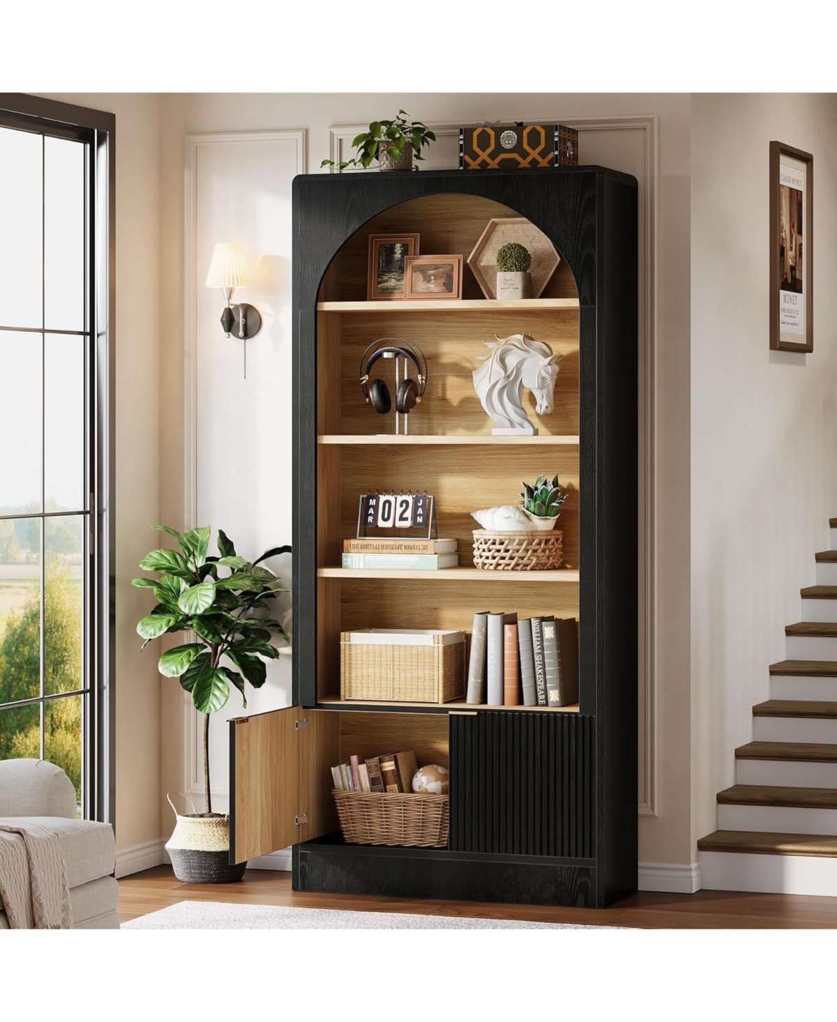 Click here for Tribesigns 71" Tall Bookcase  5-Tier Arched B... prices