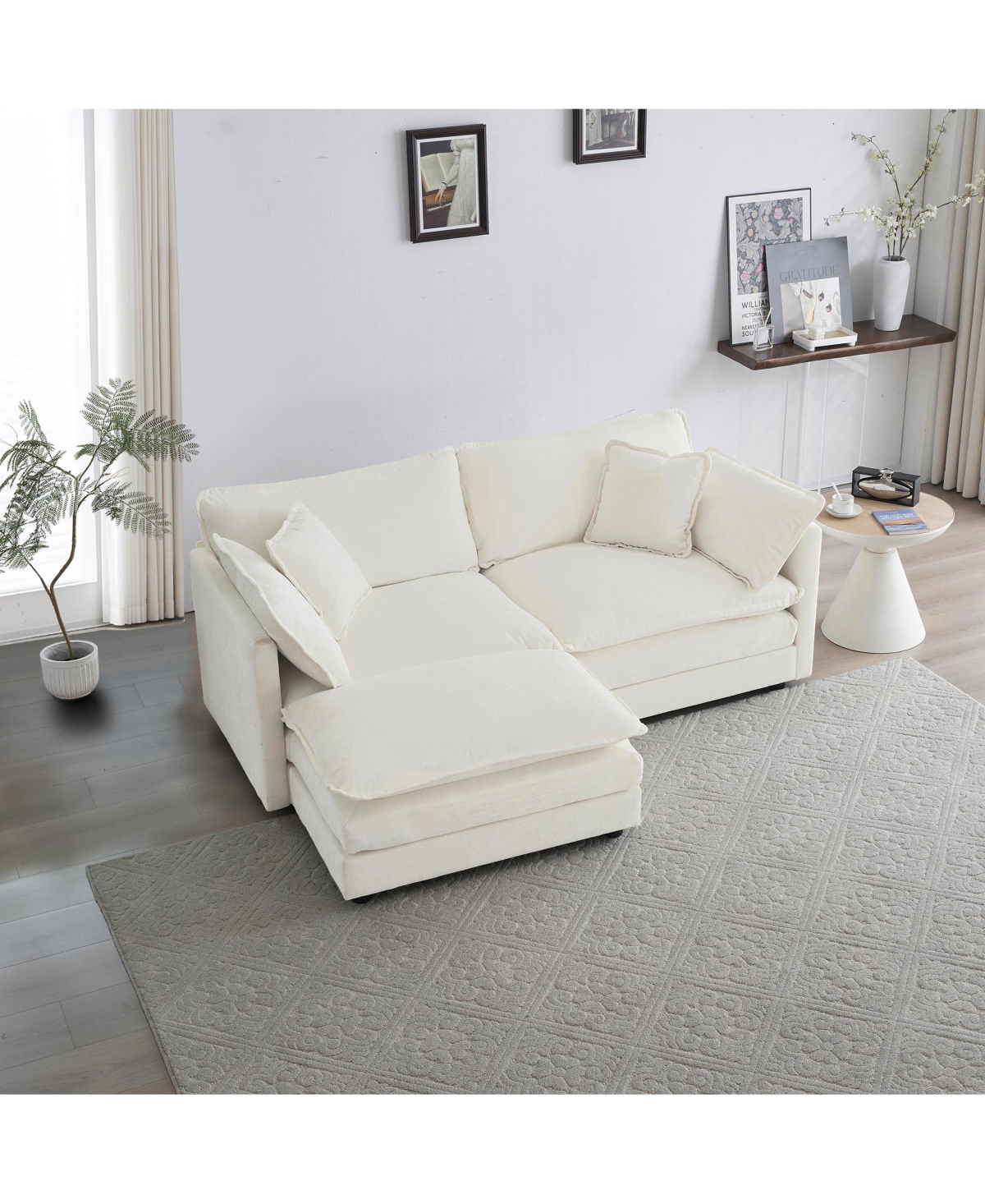 Click here for Lovmor Chenille 2 Seat L shaped Sectional Sofa wit... prices