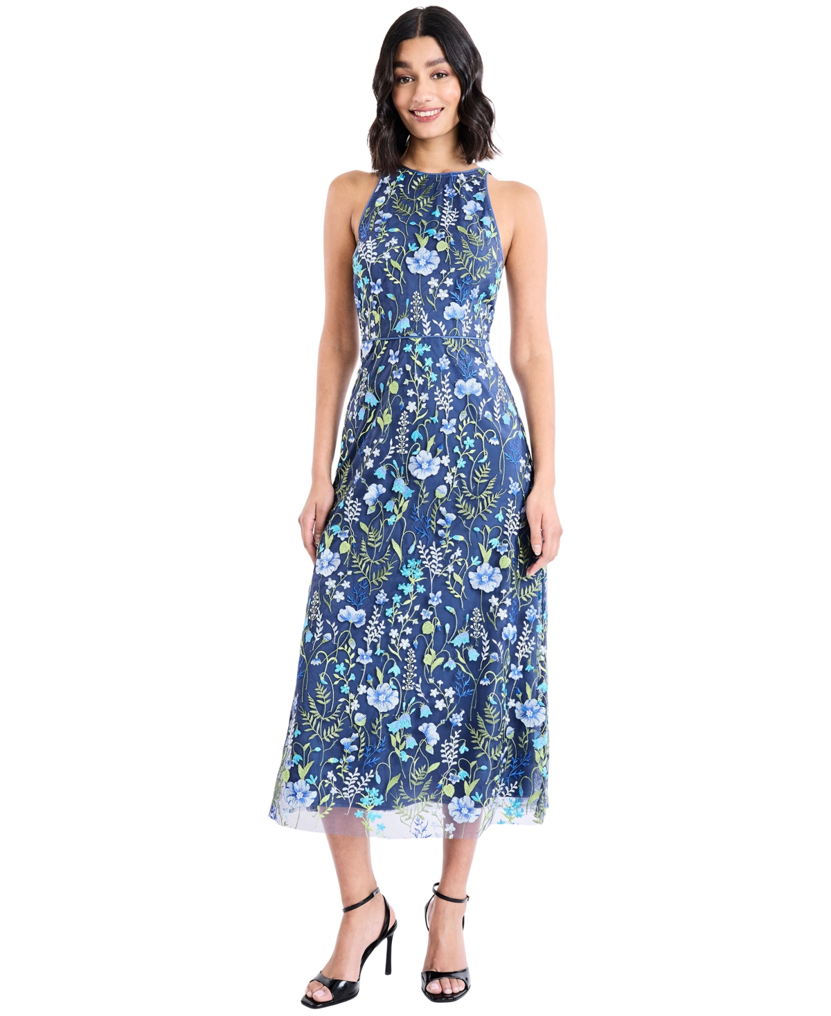 Click here for Maggy London Womens Embroidered Midi Dress - Multi prices
