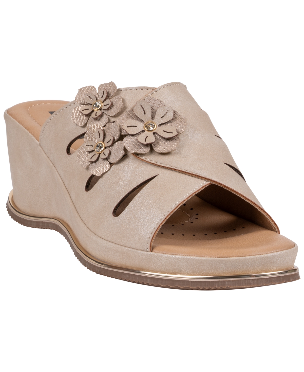 Click here for Gc Shoes Womens Sarel Floral Round Toe Wedge Sanda... prices