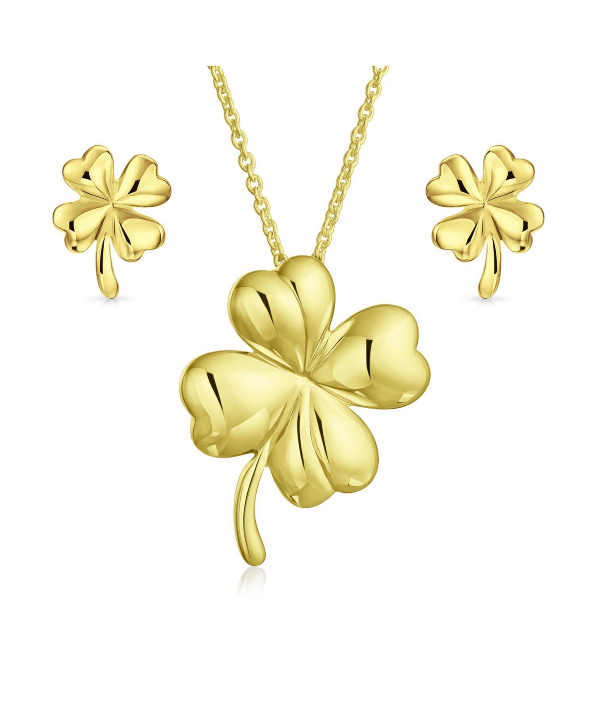 Click here for Bling Jewelry Lucky Charm Clover Pendant Stud Earr... prices