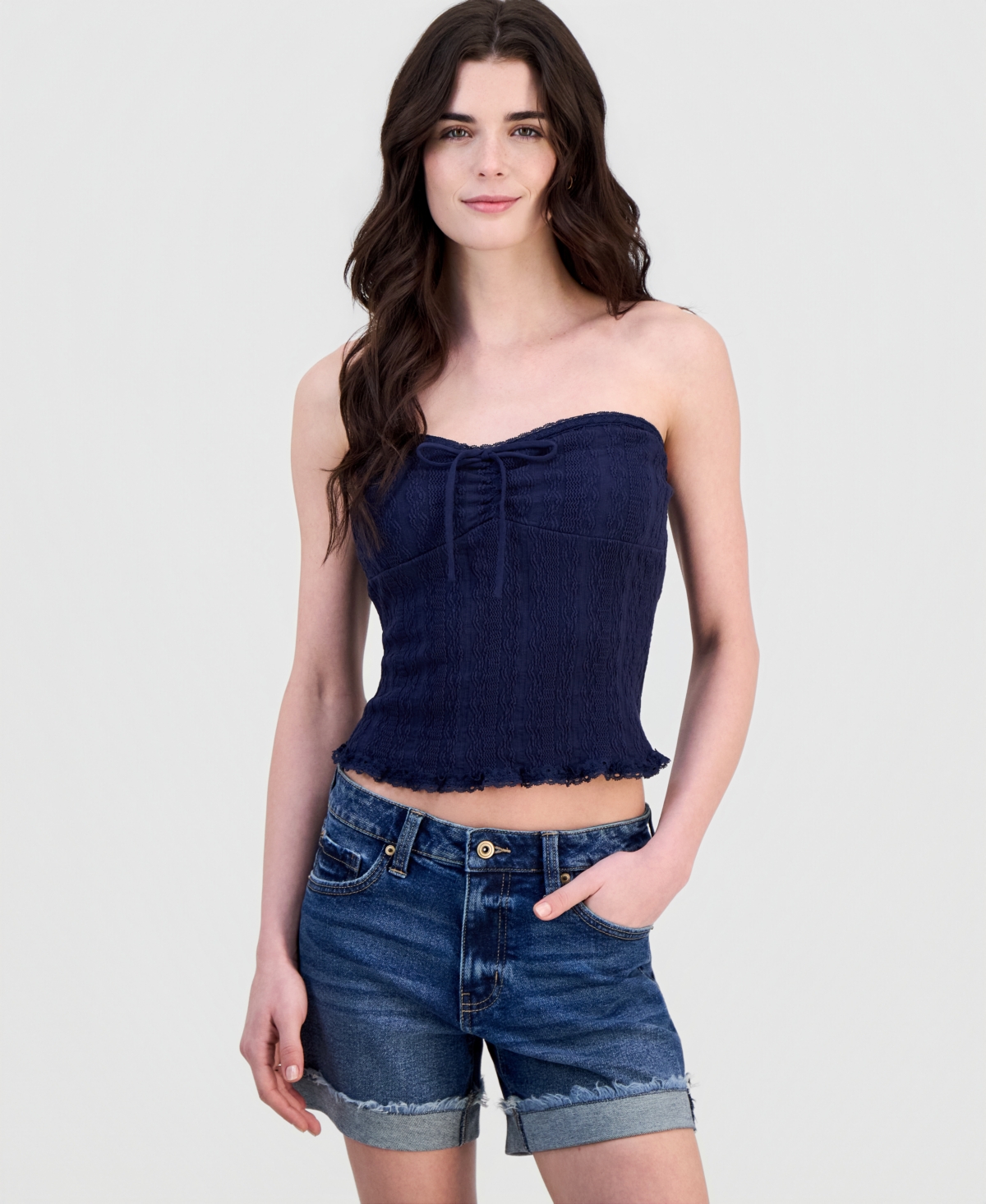 Click here for Just Polly Juniors Sweetheart-Neck Strapless Jacqu... prices