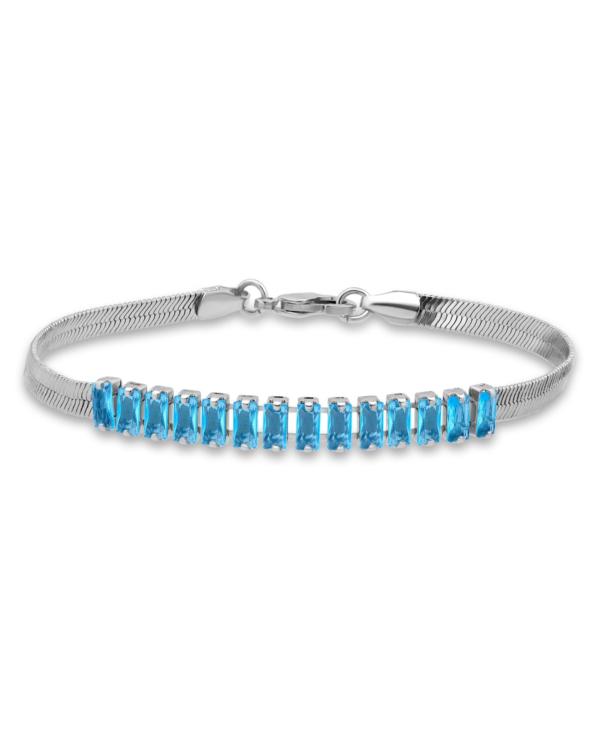 Click here for Macys Herringbone 5 ct. t.w Blue Cubic Zirconia Ba... prices