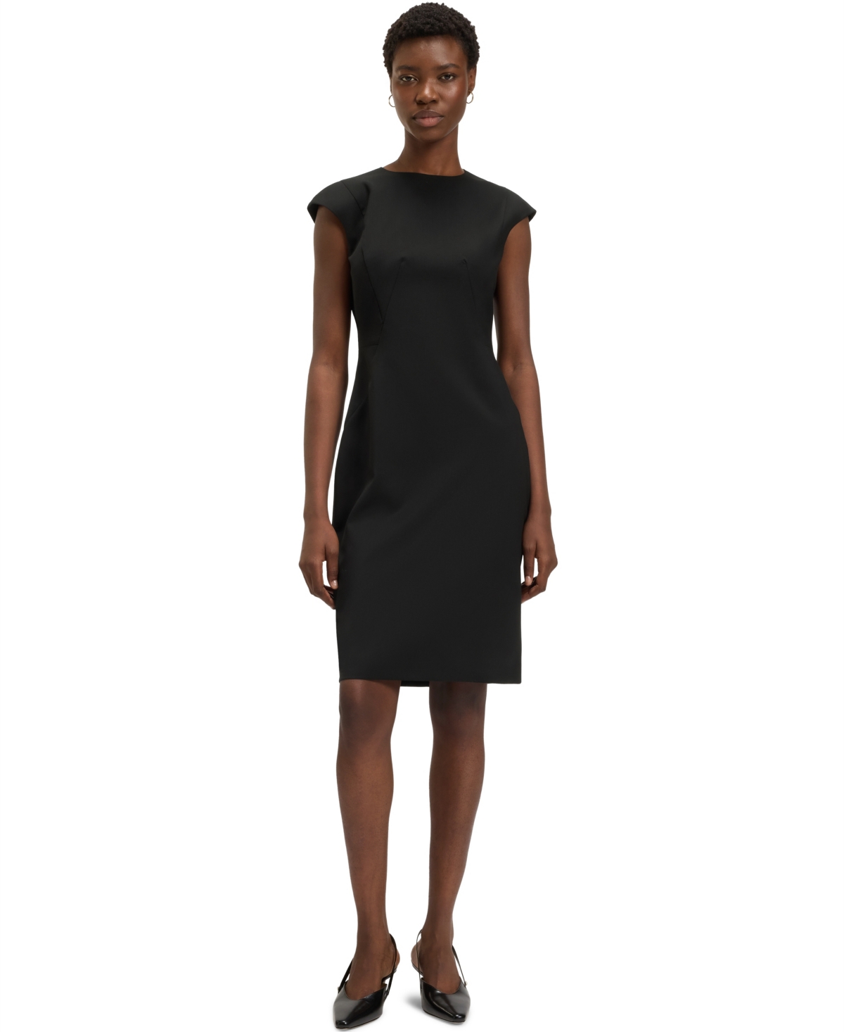 Click here for Boss by Hugo Boss Womens Cap Sleeves Slim-Fit Dres... prices