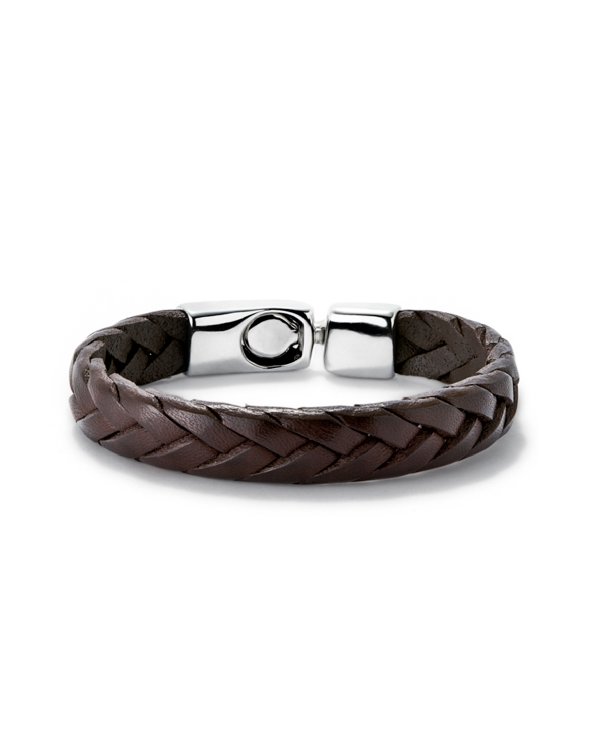 Click here for UNOde50 Cognac Braided Leather Bracelet with Sterl... prices
