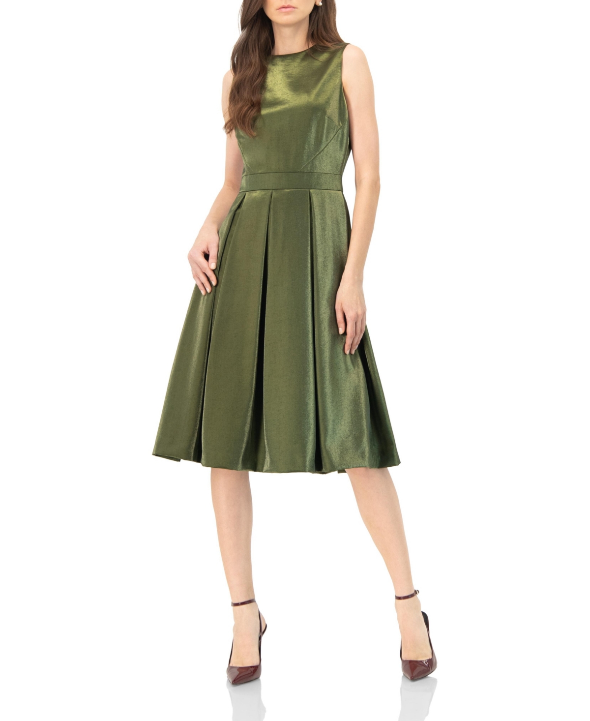 Click here for Ivonne Womens Sleeveless A-Line Dress - Dark green prices