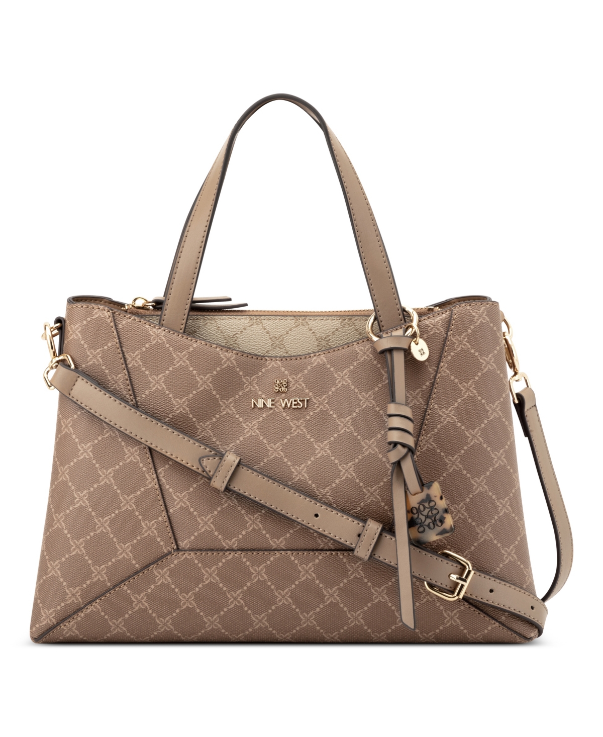 Click here for Nine West Zoey Medium Satchel Bag - Sienna New Kha... prices