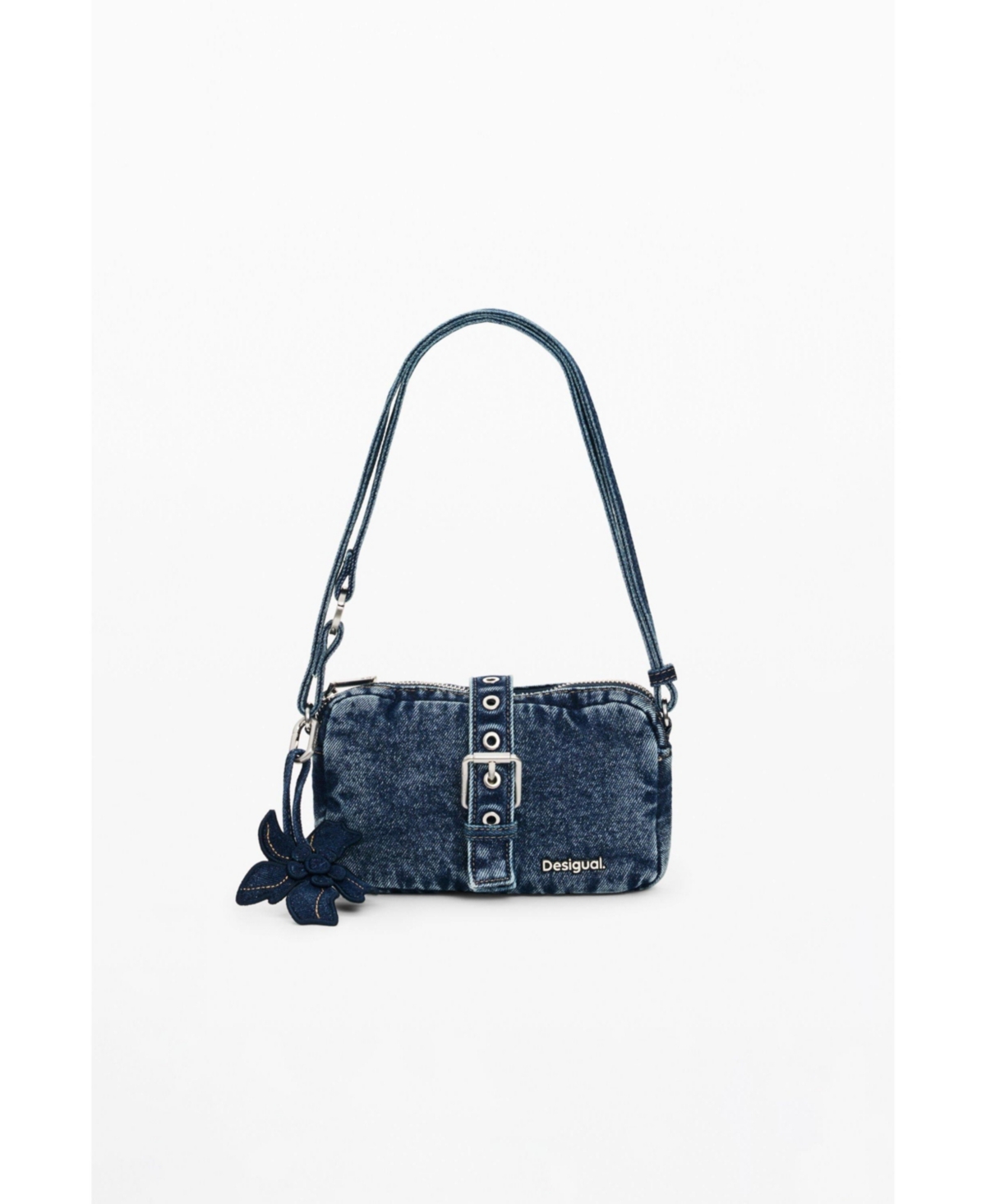 Click here for Desigual Womens Small denim crossbody wallet with... prices