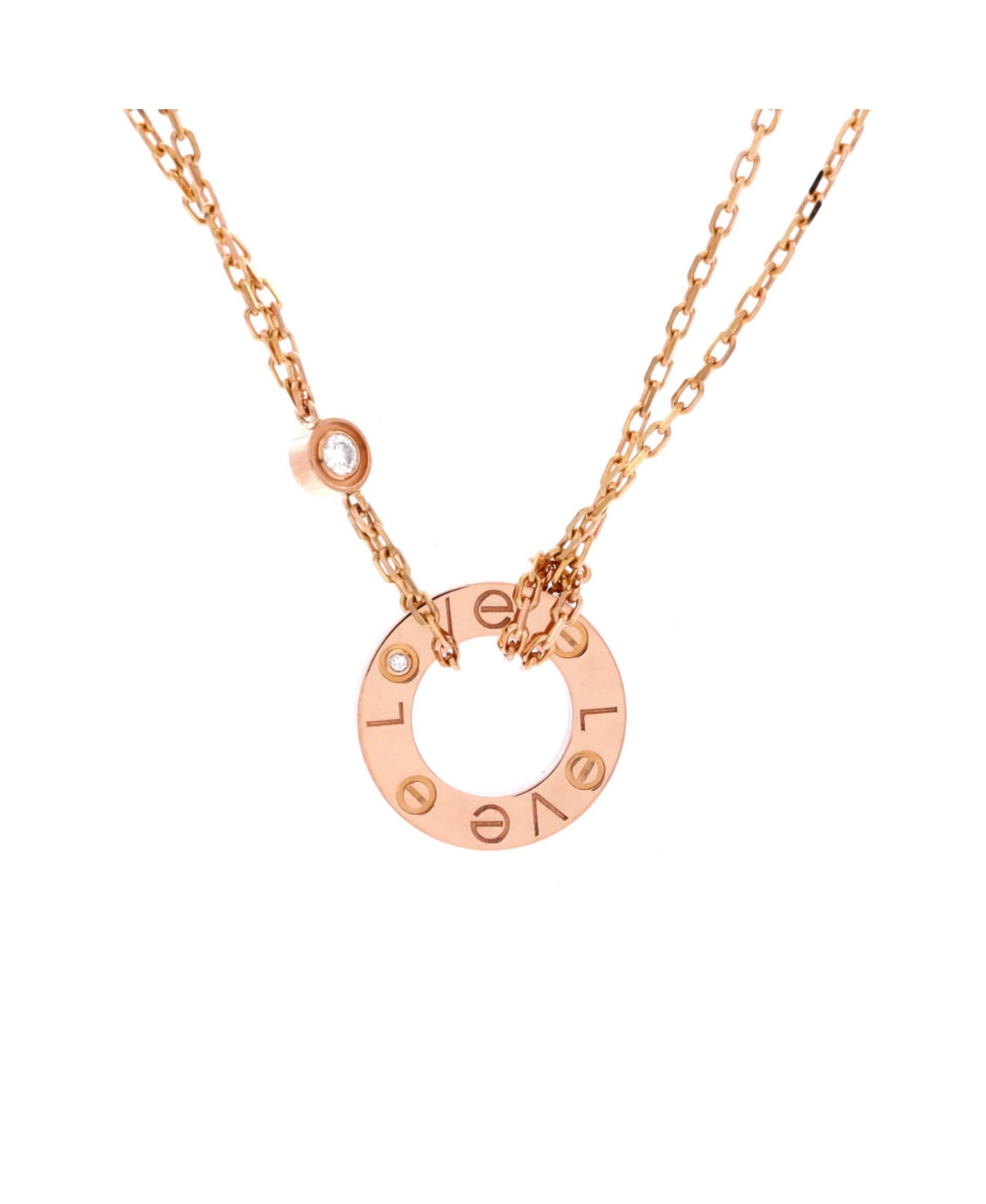 Click here for Pre-Owned Cartier 2 Diamonds Love Pendant Necklace... prices