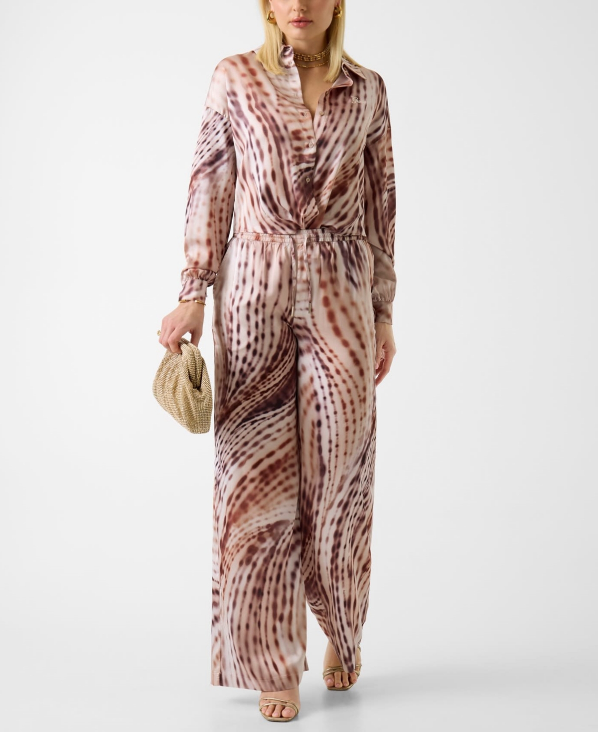 Click here for Guess Womens Ines Wide-Leg Pants - Shibori Drift P... prices