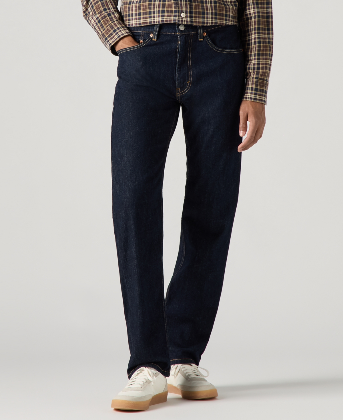 Click here for Levis Mens 505 Regular Fit Stretch Jeans - Dark Ri... prices