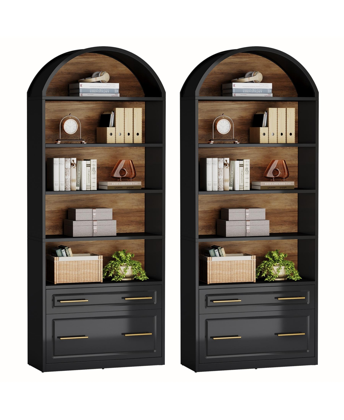 Click here for Tribesigns 76.8" Tall Arched Bookcase Set of... prices