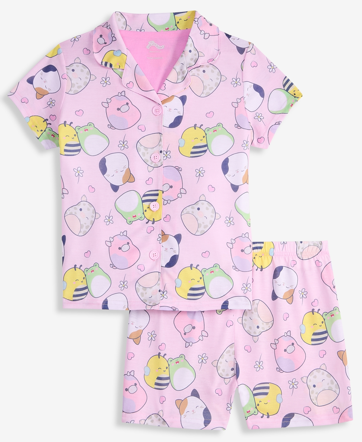 Click here for Squishmallow Girls 6-12 Button-Down Short Pajamas... prices