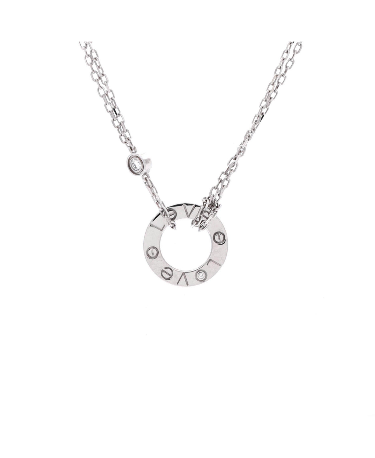 Click here for Pre-Owned Cartier 2 Diamonds Love Pendant Necklace... prices