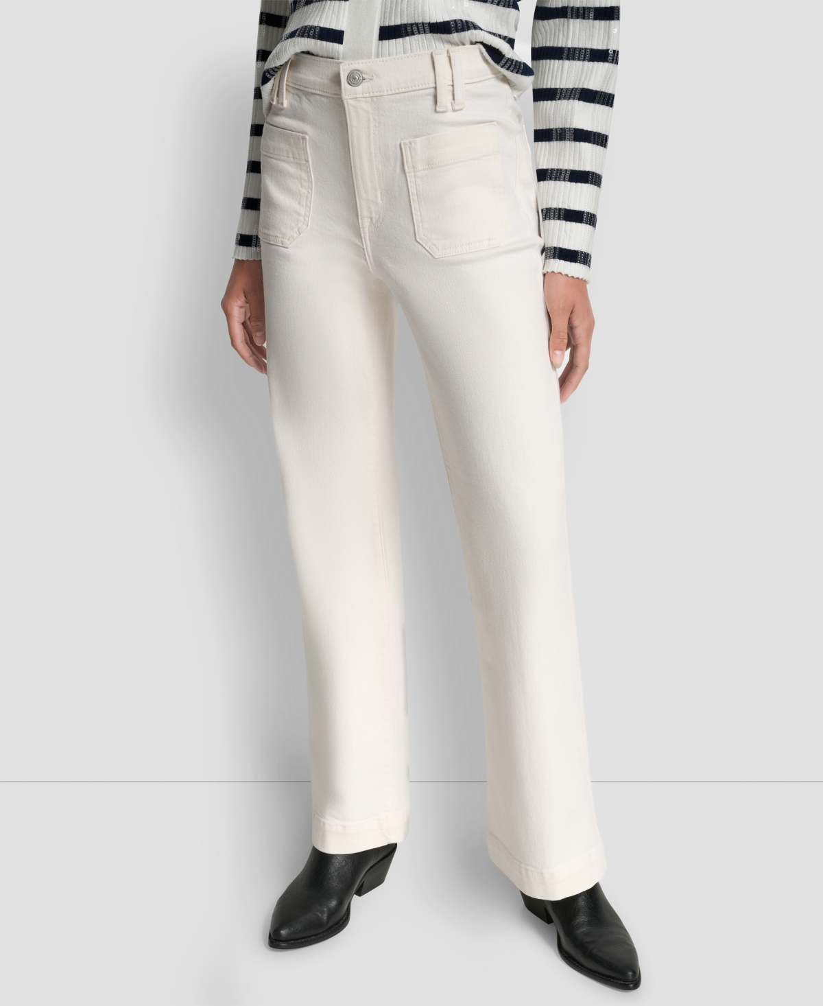 Click here for Dkny Jeans Womens High-Rise Relaxed Flare Jeans -... prices