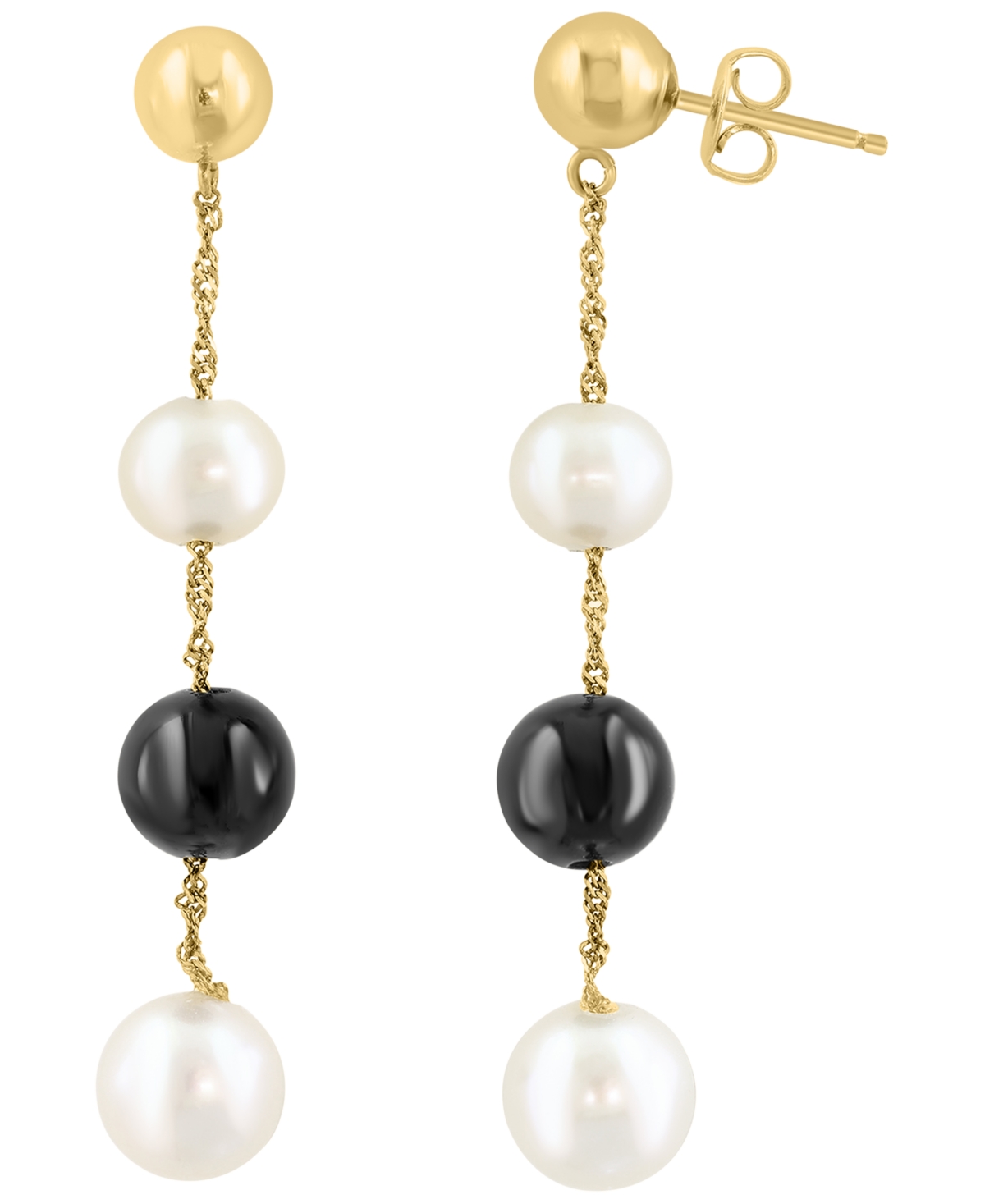 Click here for Effy Collection Freshwater Pearl & Onyx Earrings i... prices