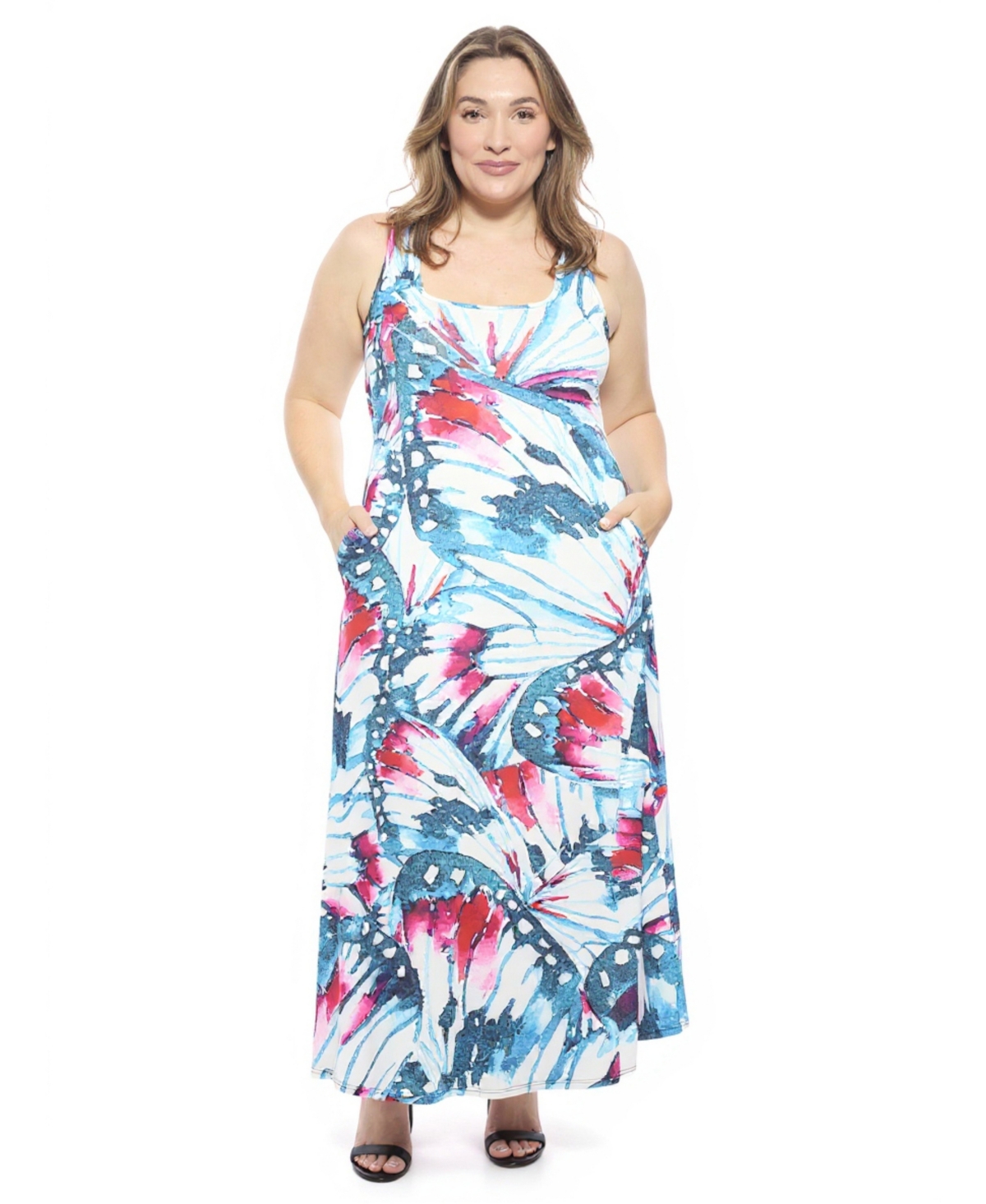 Click here for 24seven Comfort Apparel Plus Size Butterfly Scoop... prices