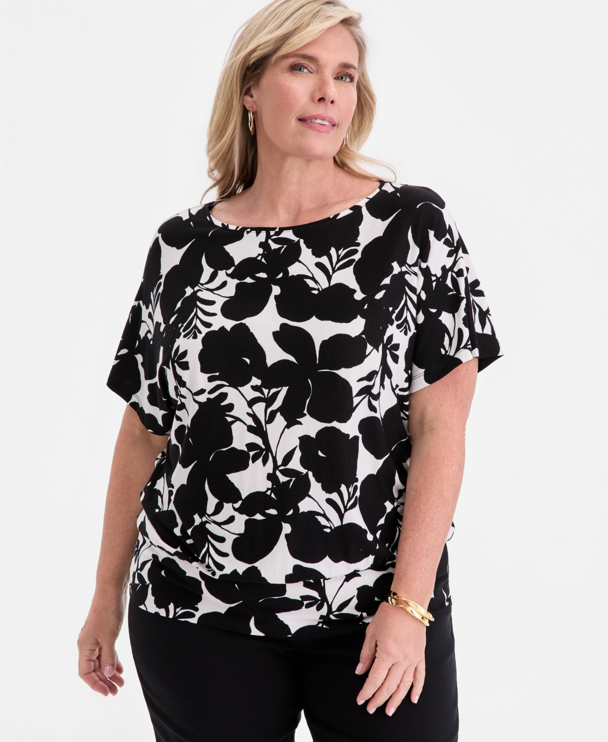 Click here for Jm Collection Plus Size Orchid Garden Banded-Botto... prices