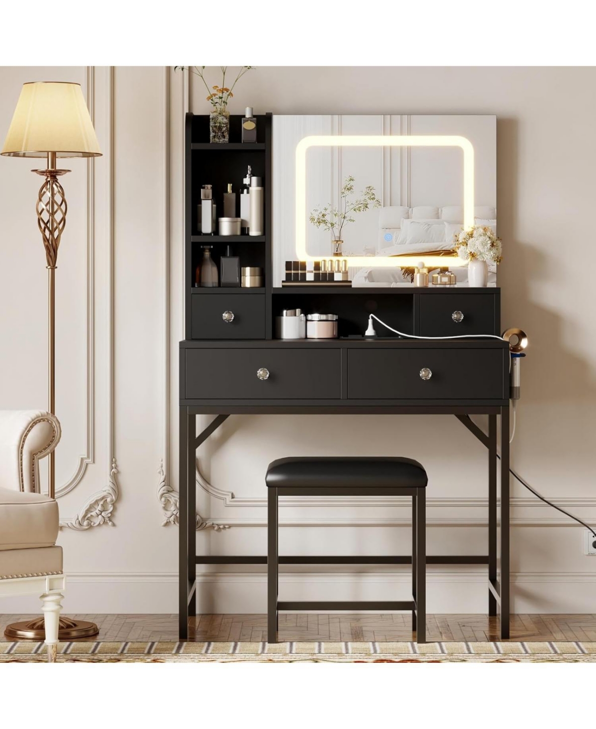 Click here for Gaomon Vanity Desk Mirror - 3 Adjustable Lighting... prices