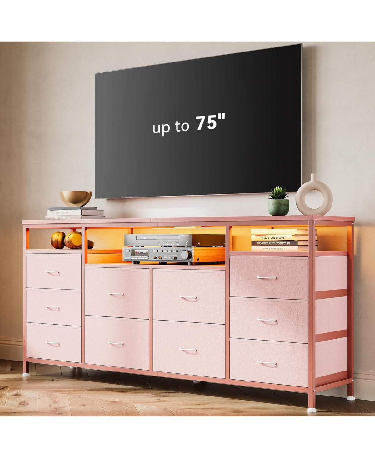 Click here for gaomon 63 Dresser with 10 Fabric Drawers  Wide Dre... prices
