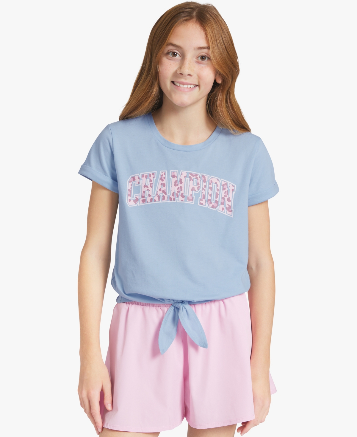 Click here for Champion Girls 7-16 Tie-Front Crewneck T-Shirt - S... prices