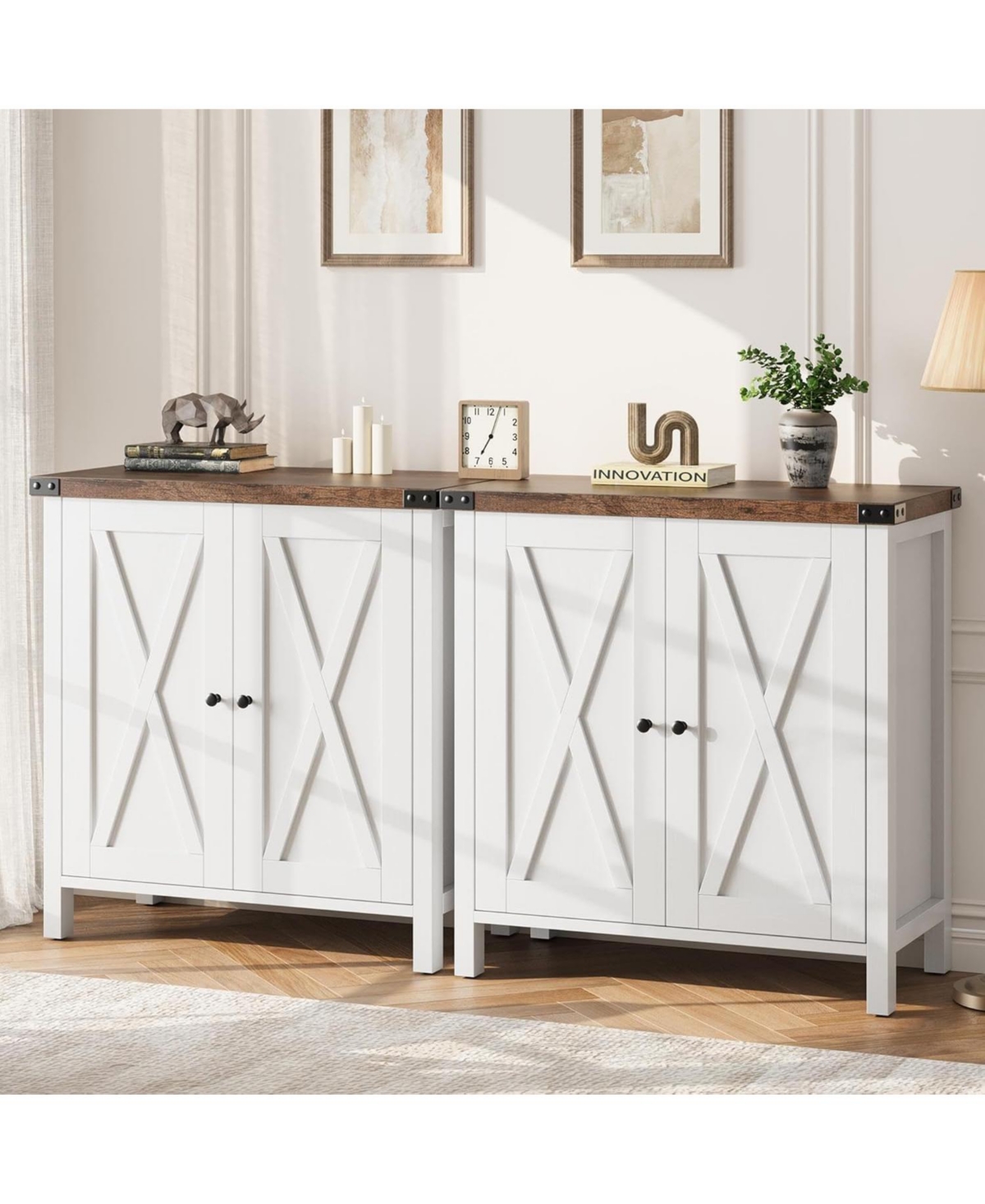 Click here for gaomon Small Storage Cabinet 2 Piece  Farmhouse Si... prices