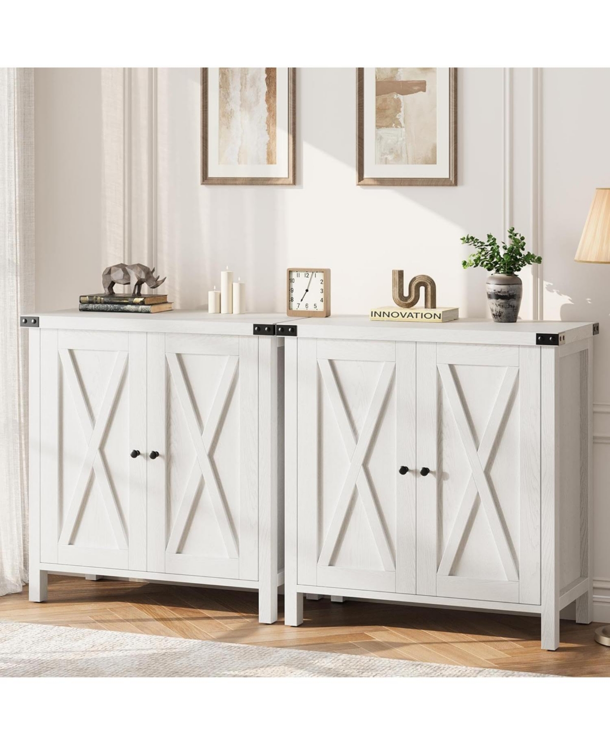 Click here for gaomon Small Storage Cabinet 2 Piece  Farmhouse Si... prices