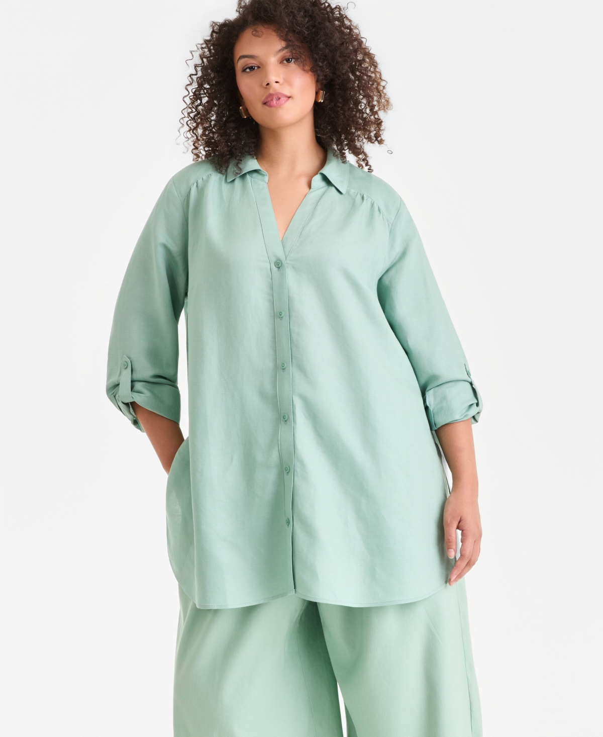 Click here for I.n.c. International Concepts Plus Size Linen-Blen... prices