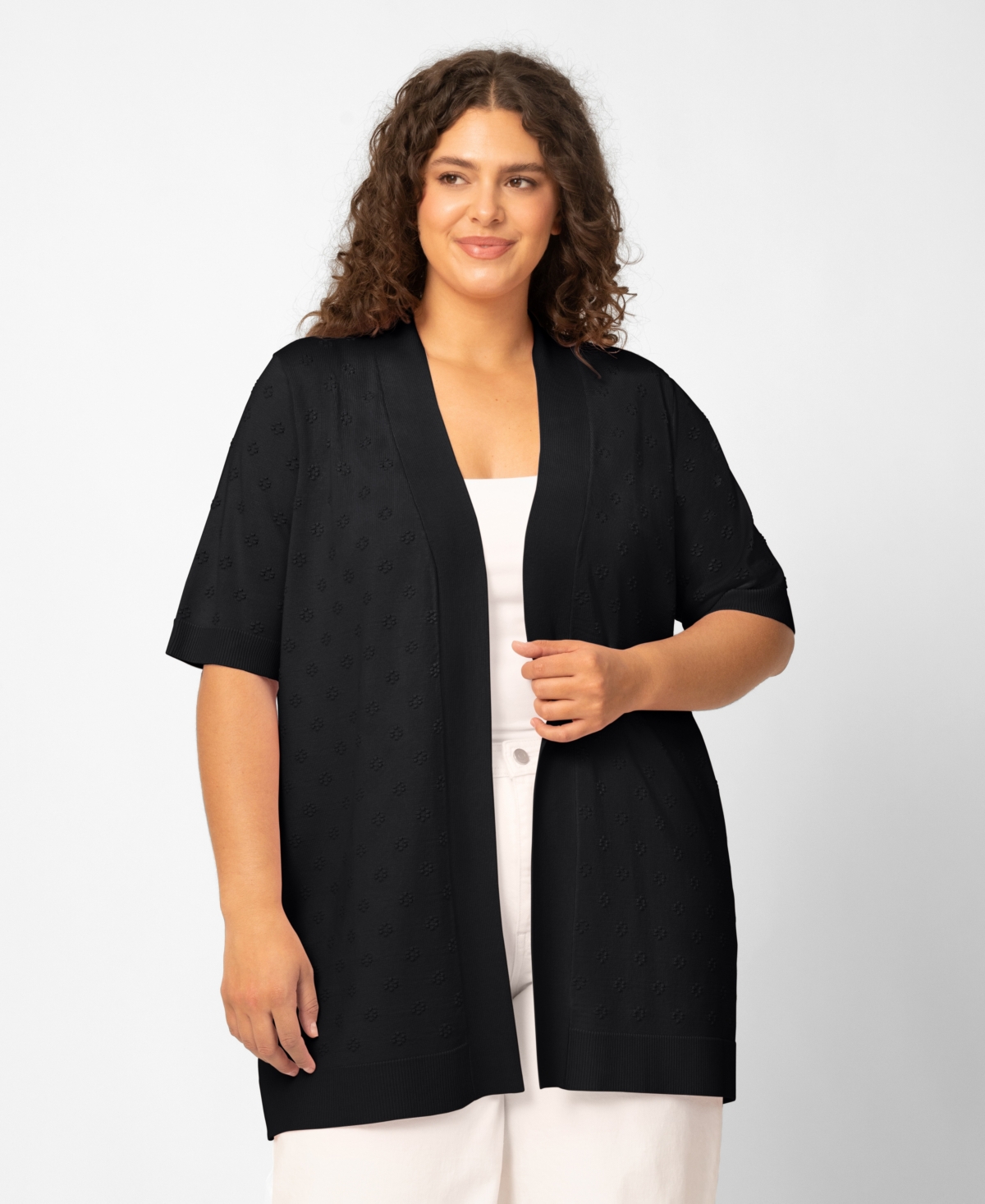 Click here for Melissa Paige Plus Size Floral Texture Flyaway Ope... prices