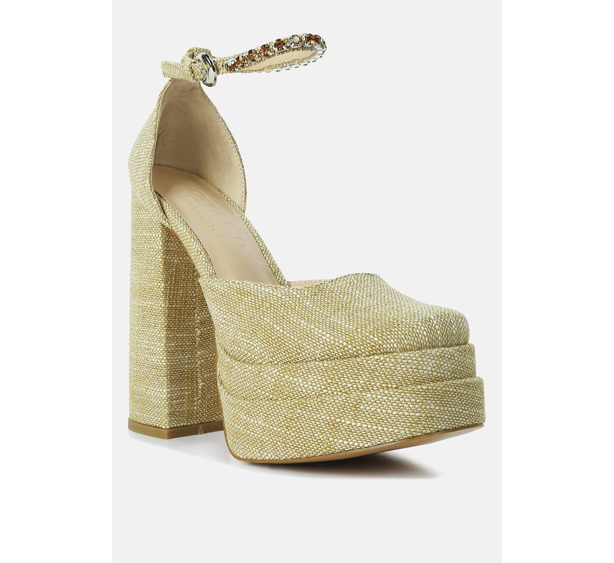 Click here for Cosette Diamante Embellished Ankle Strap High Bloc... prices