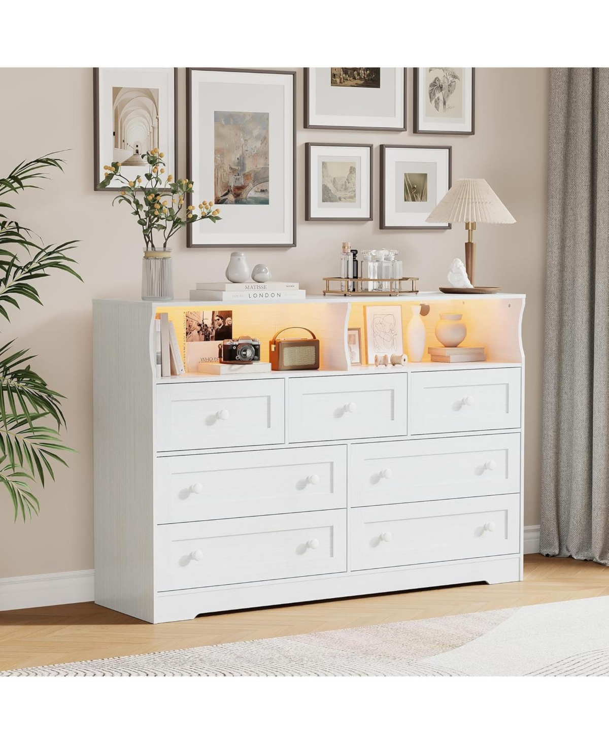 Click here for gaomon 7-Drawer Bedroom Dresser with Led Lights  W... prices