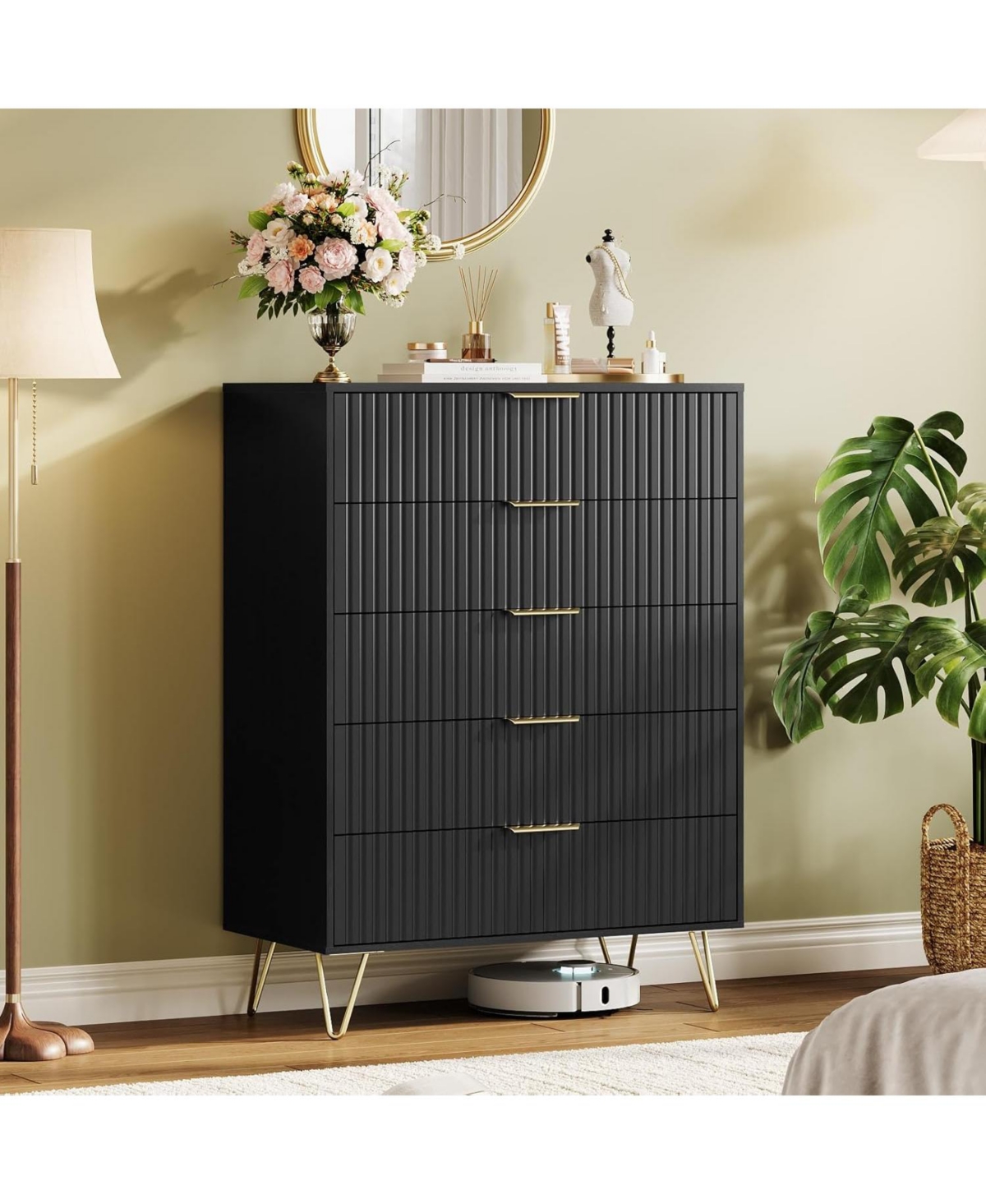 Click here for gaomon Fluted Dresser for Bedroom with 5 Drawers 3... prices
