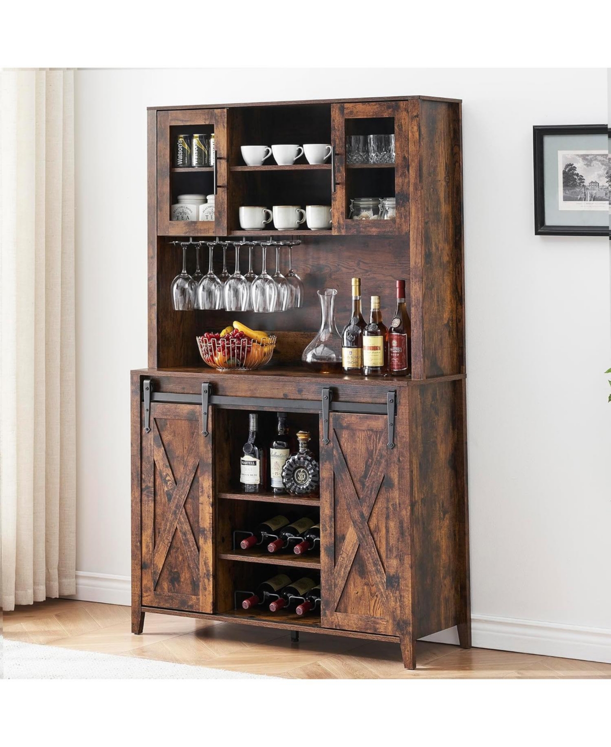 Click here for gaomon Farmhouse Bar Cabinet with Sliding Barn Doo... prices