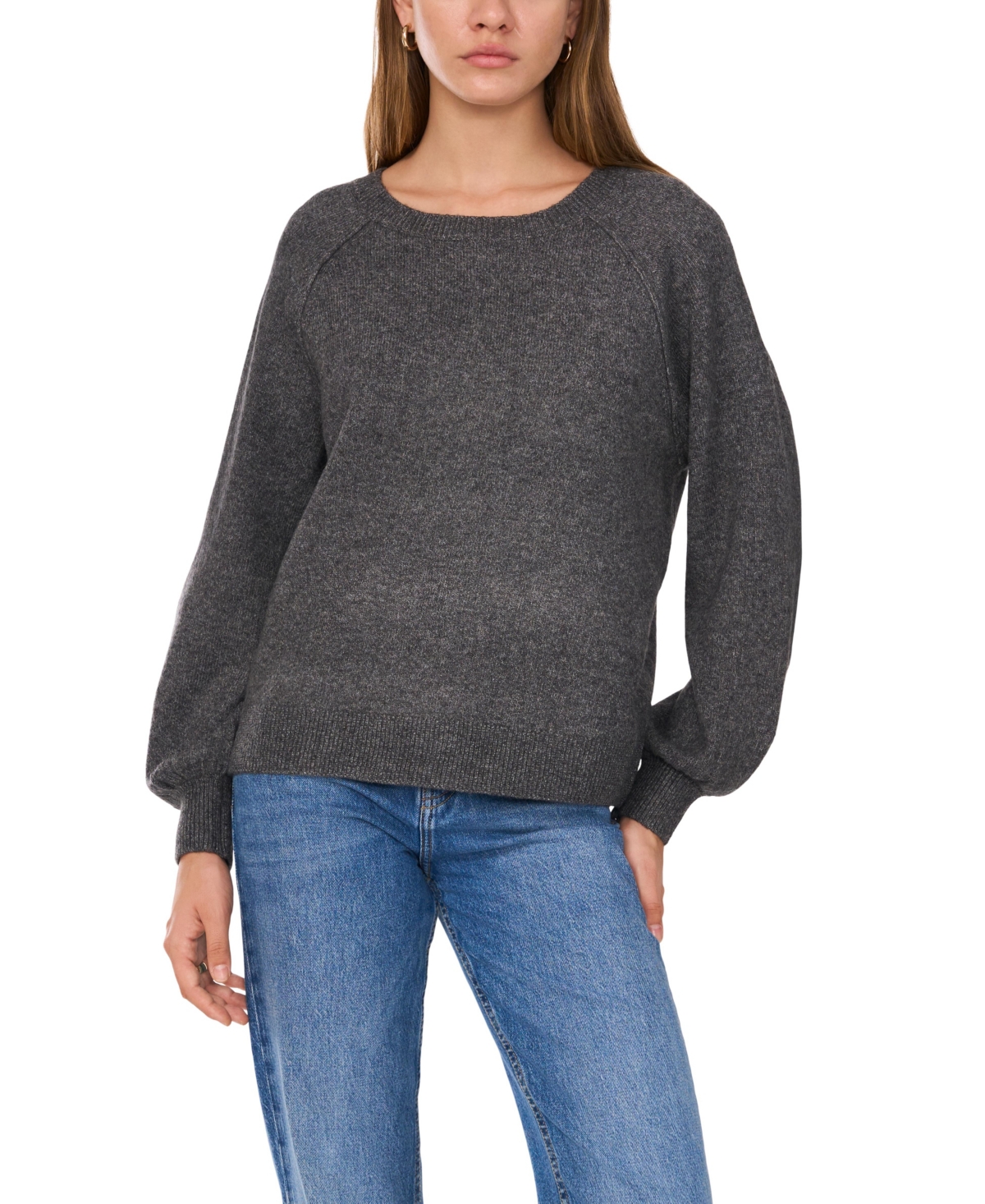 Click here for Vince Camuto Womens Crewneck Raglan Puff-Sleeve Sw... prices