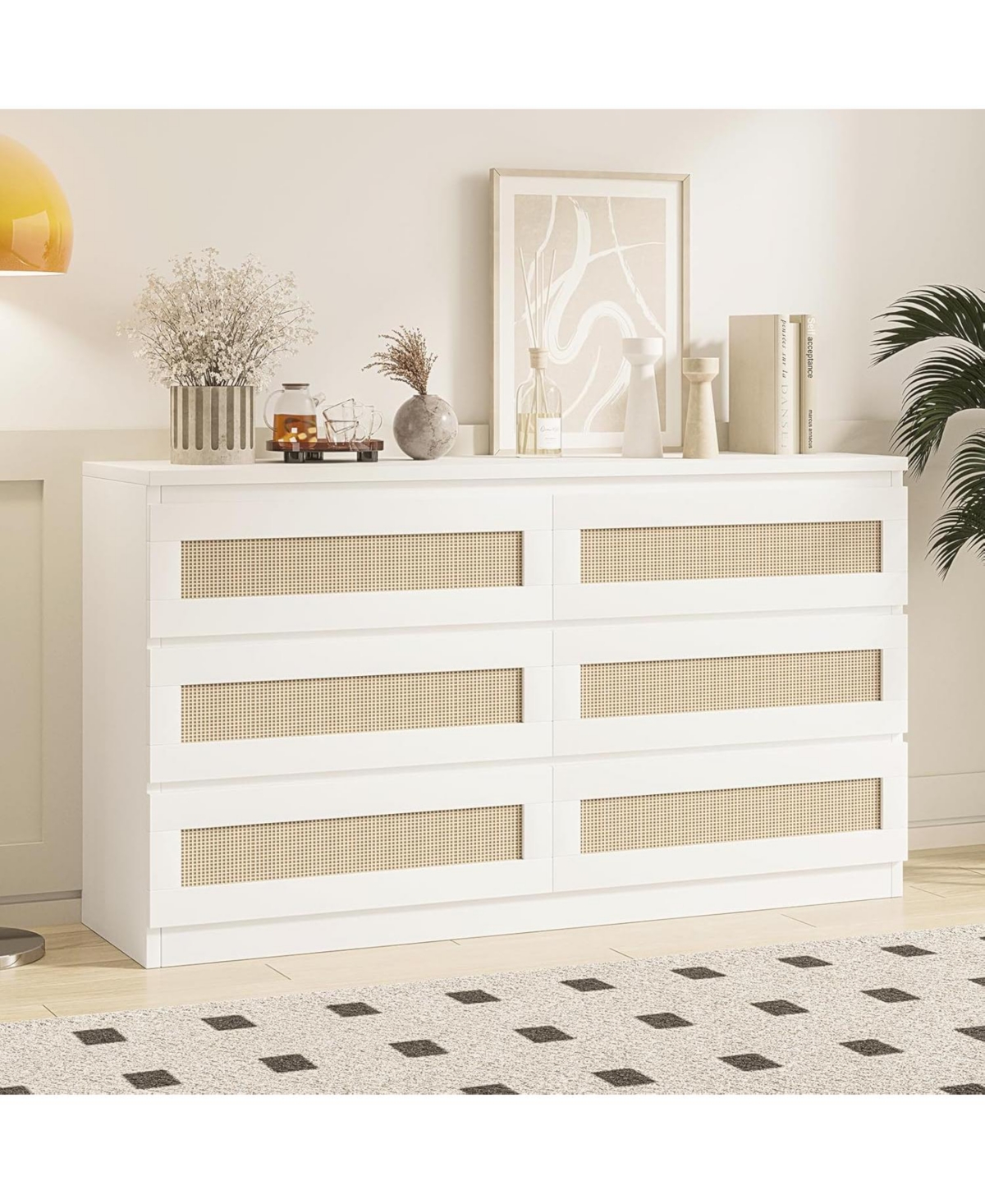 Click here for gaomon 6 Drawer Double Dresser for Bedroom  Rattan... prices