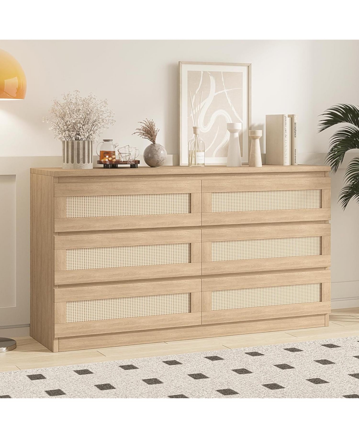 Click here for gaomon 6 Drawer Double Dresser for Bedroom  Rattan... prices