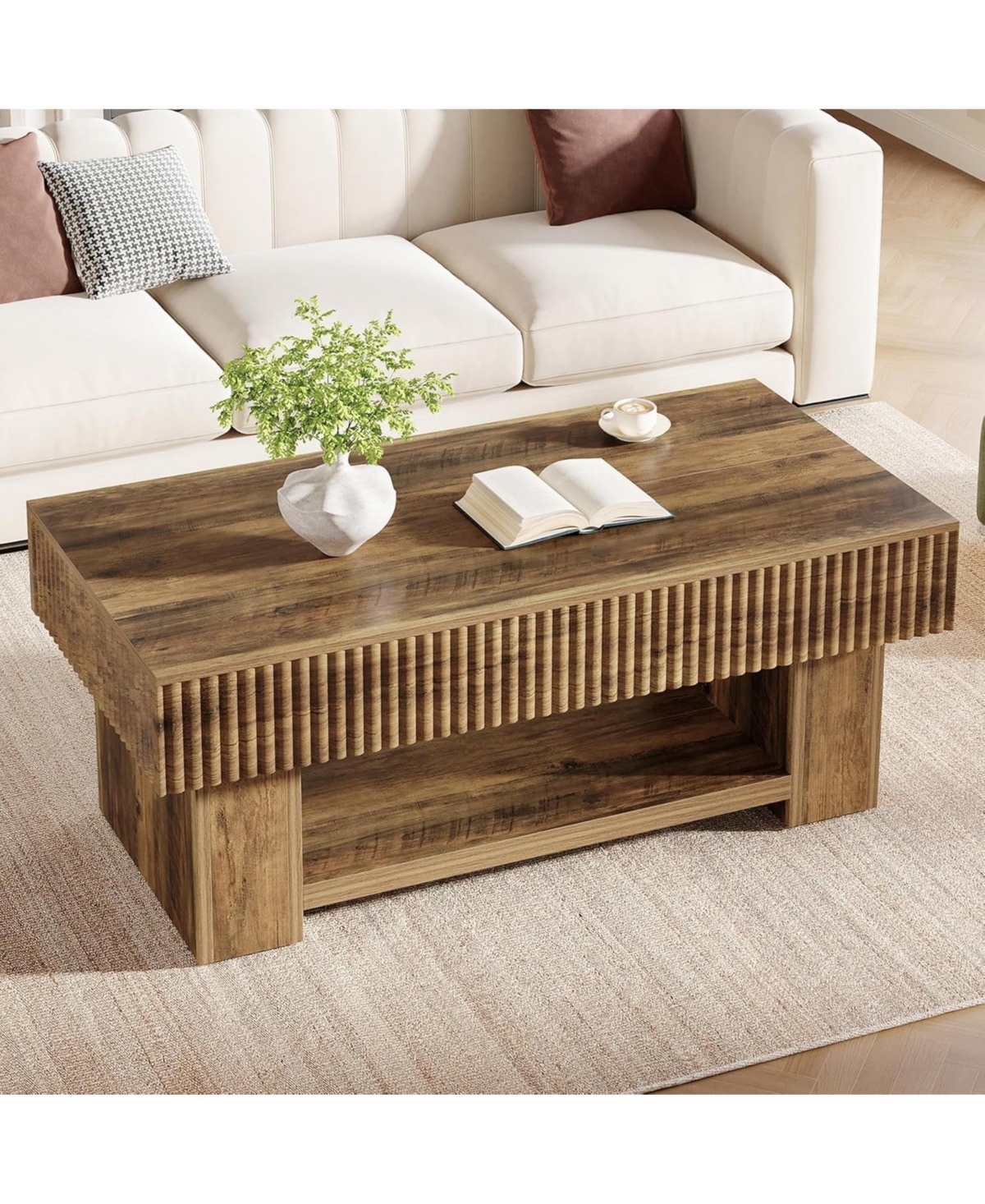 Click here for Tribesigns 47-Inch Rustic Wood Center Table for Li... prices