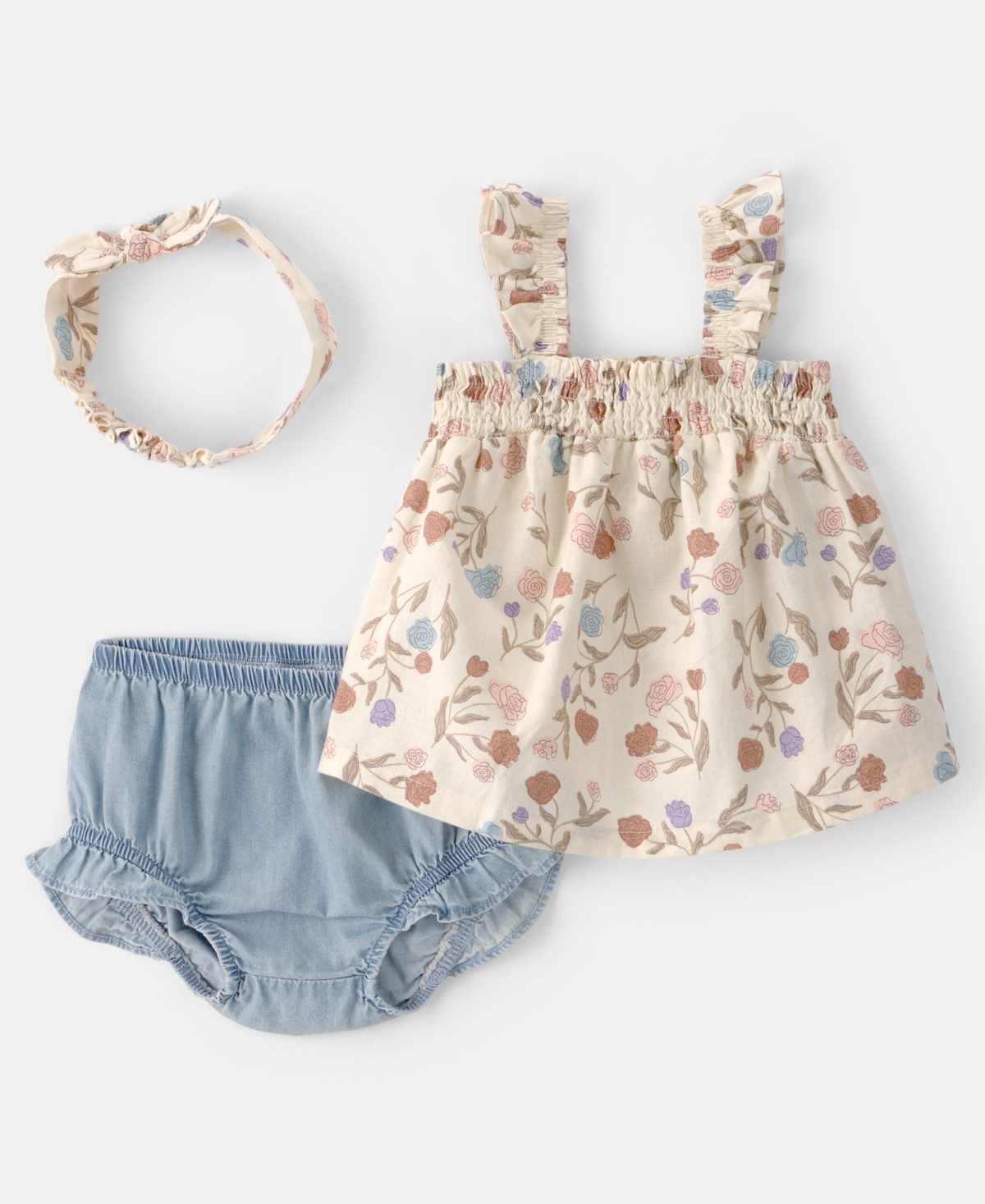 Click here for Carters Baby Girls Floral Top  Diaper and Headband... prices