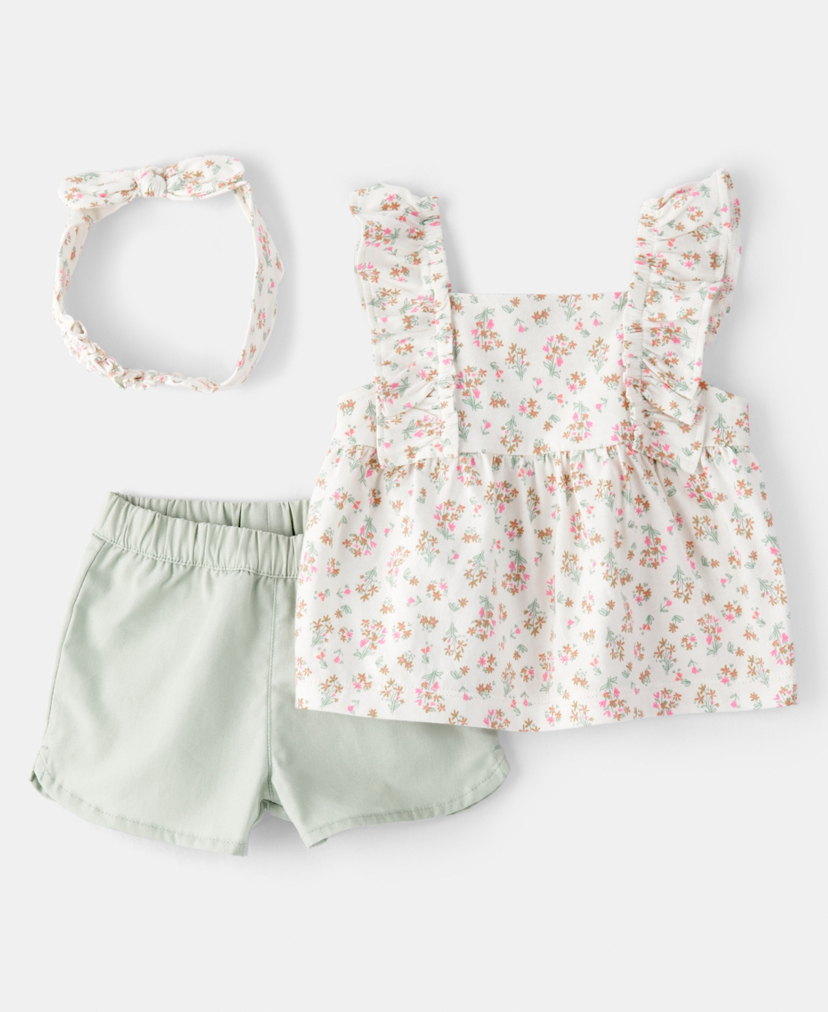 Click here for Carters Baby Girls Top  Shorts and Headband  3-Pie... prices