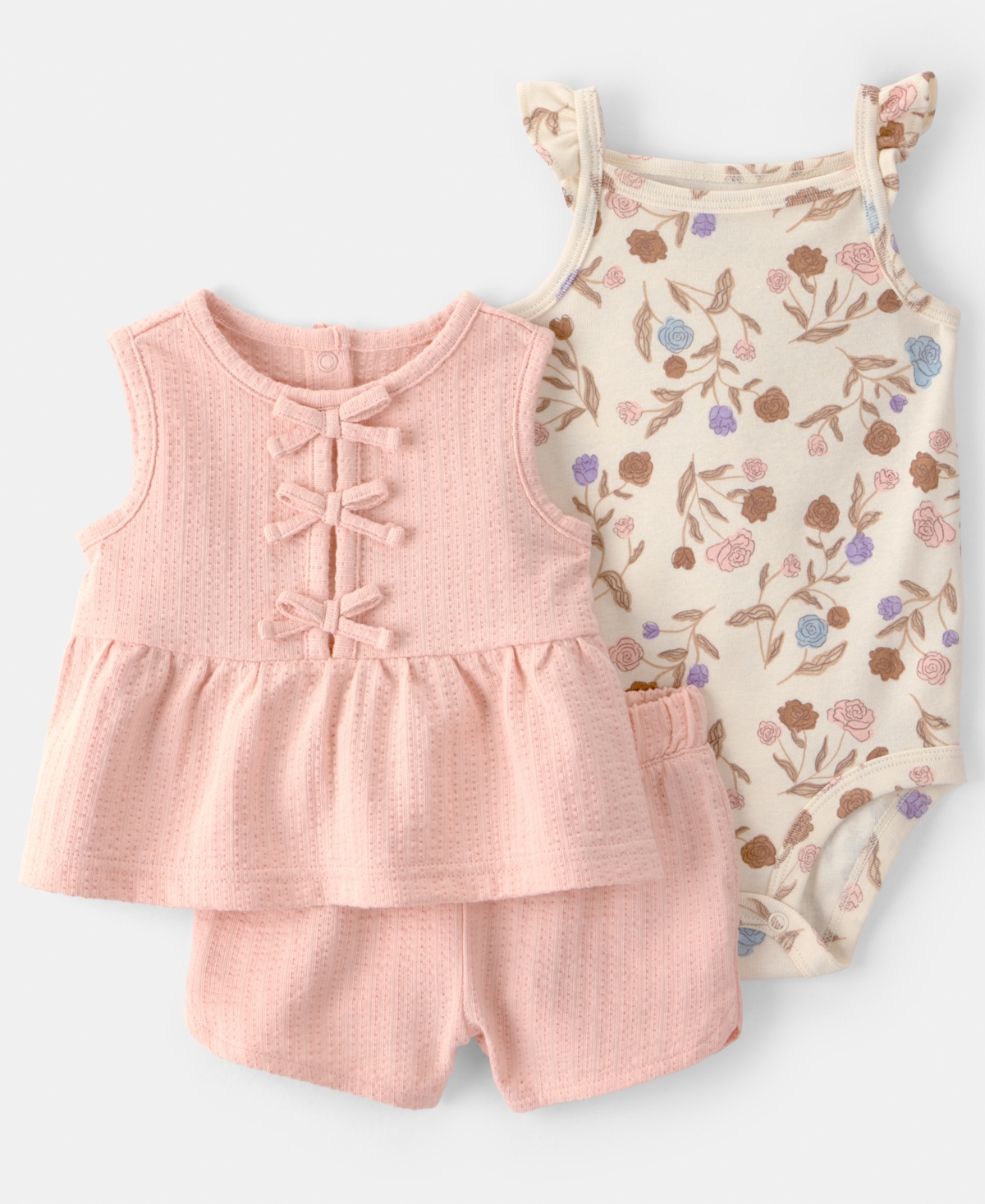 Click here for Carters Baby Girls Floral Top  Bodysuit  & Shorts... prices