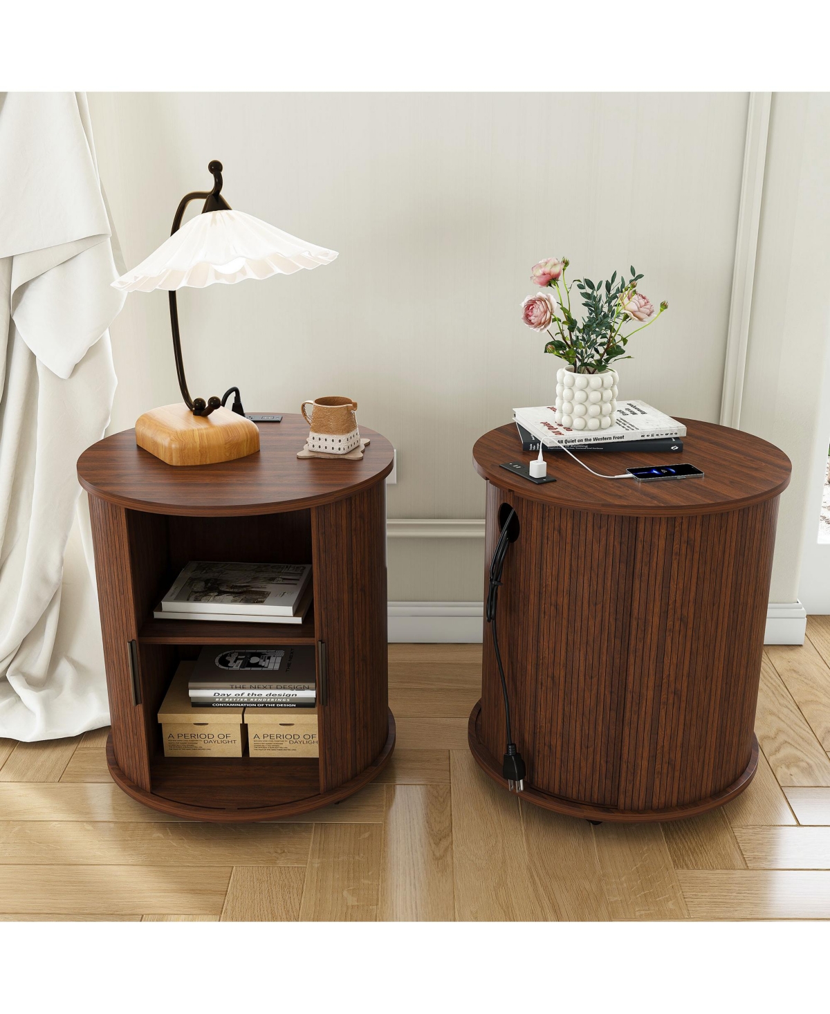 Click here for Cesicia Set of 2 Mid Century Modern Round End Tabl... prices