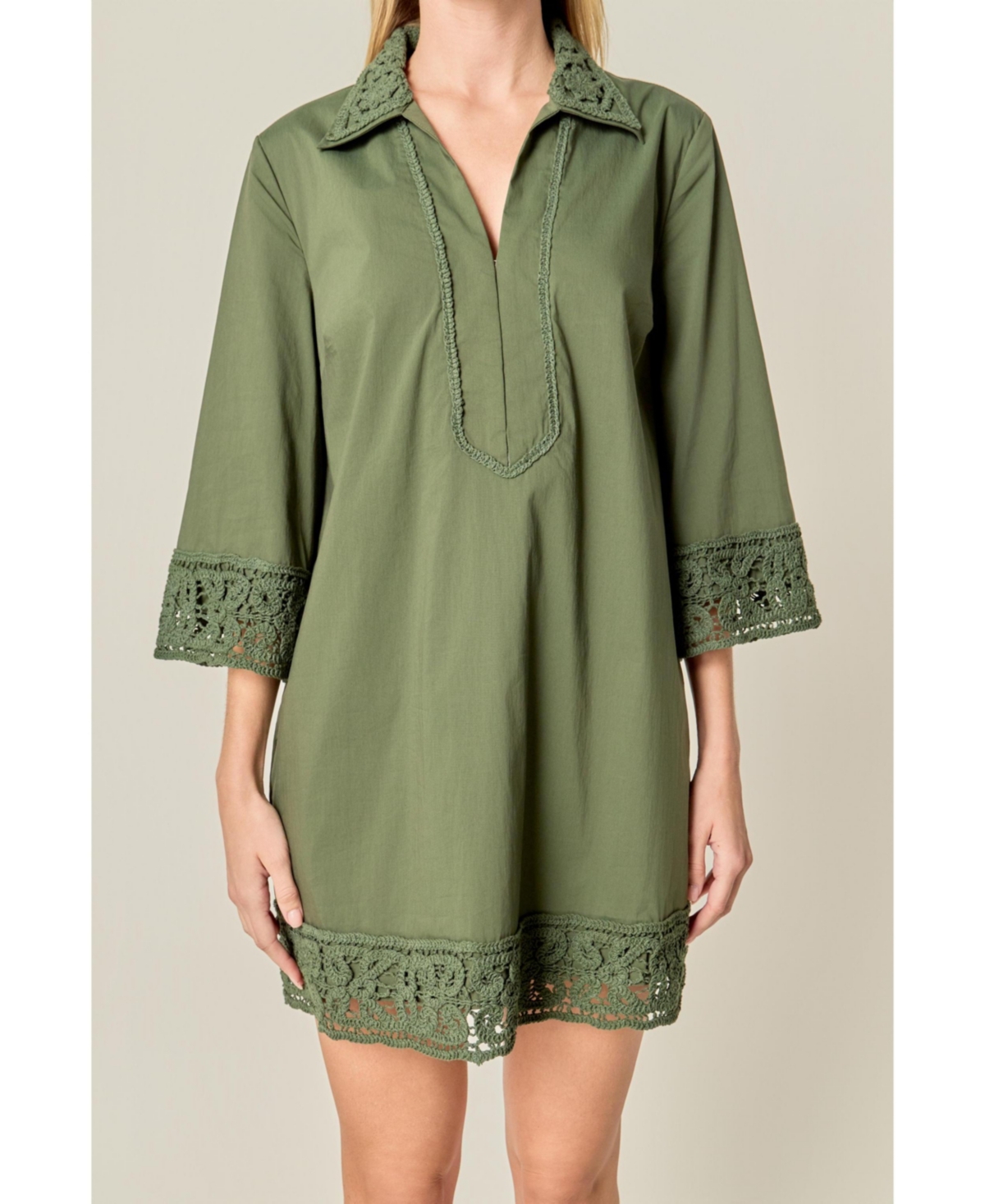 Click here for English Factory Womens Crochet Accent Mini Dress -... prices