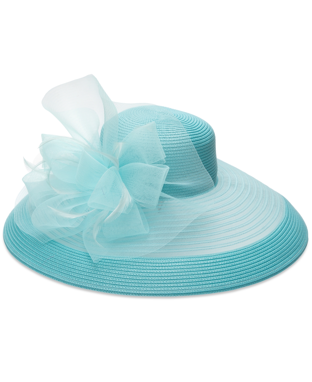 Click here for August Hats Sheer Wide Brim Hat - Turquoise prices
