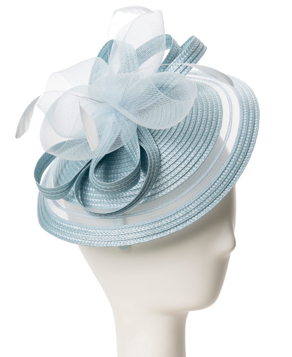 Click here for August Hats Sheer Edge Net Fascinator Hat - Pale B... prices